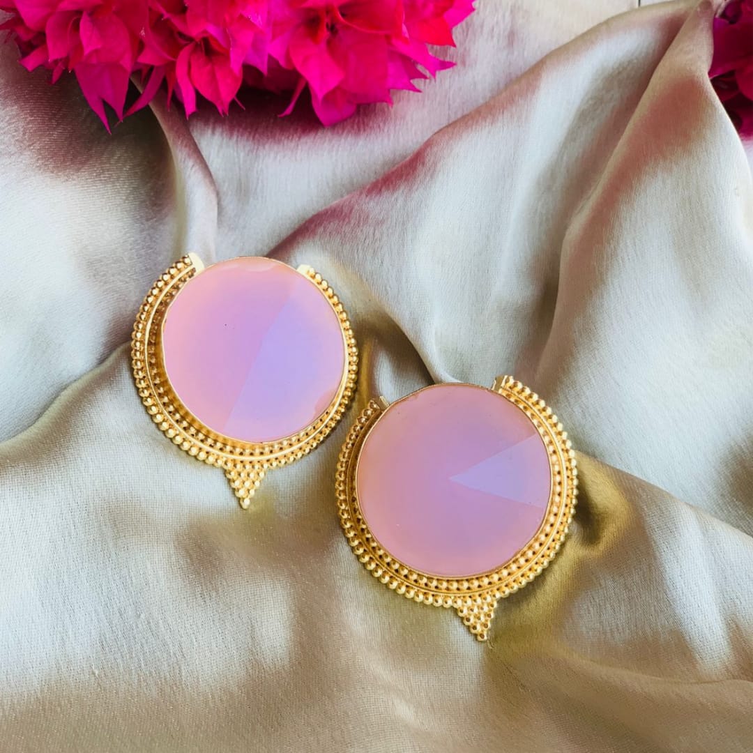 Faceted Rose Quartz Studs – citrine